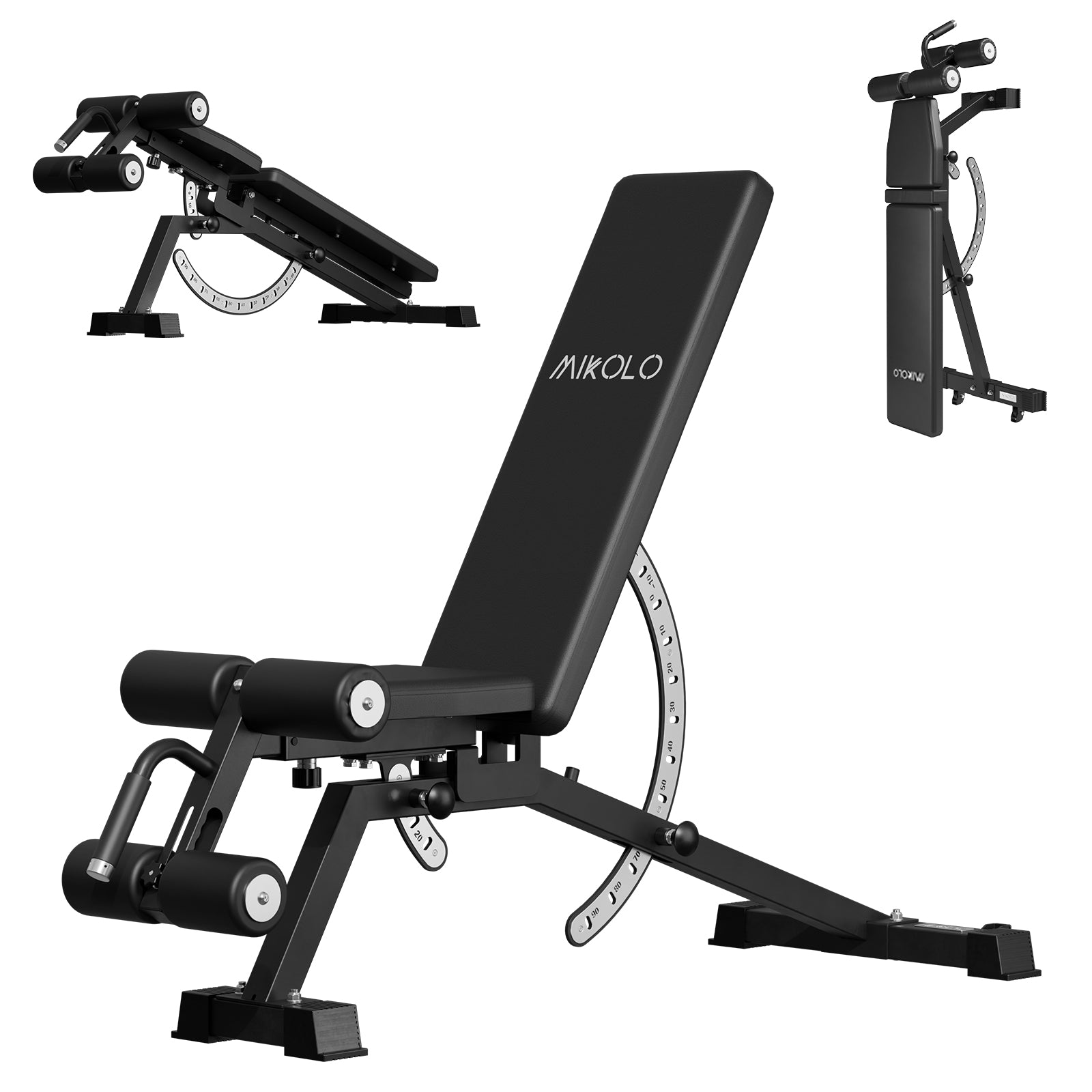 Mikolo Weight Bench with Zero Gap, Heavy Duty Bench, 1200LB Adjustable ...