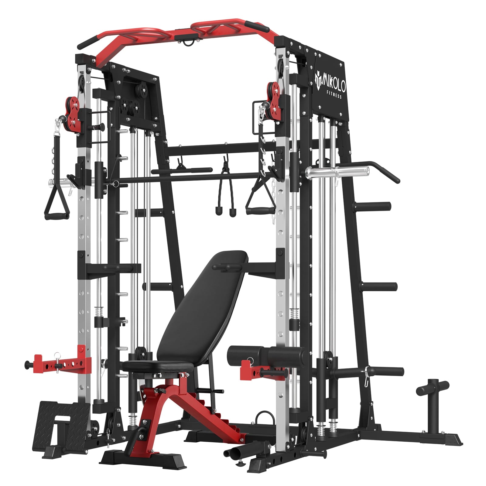 Mikolo Smith Machine Home Gym, 2200 lbs Power Rack Cage with 800 lbs W ...