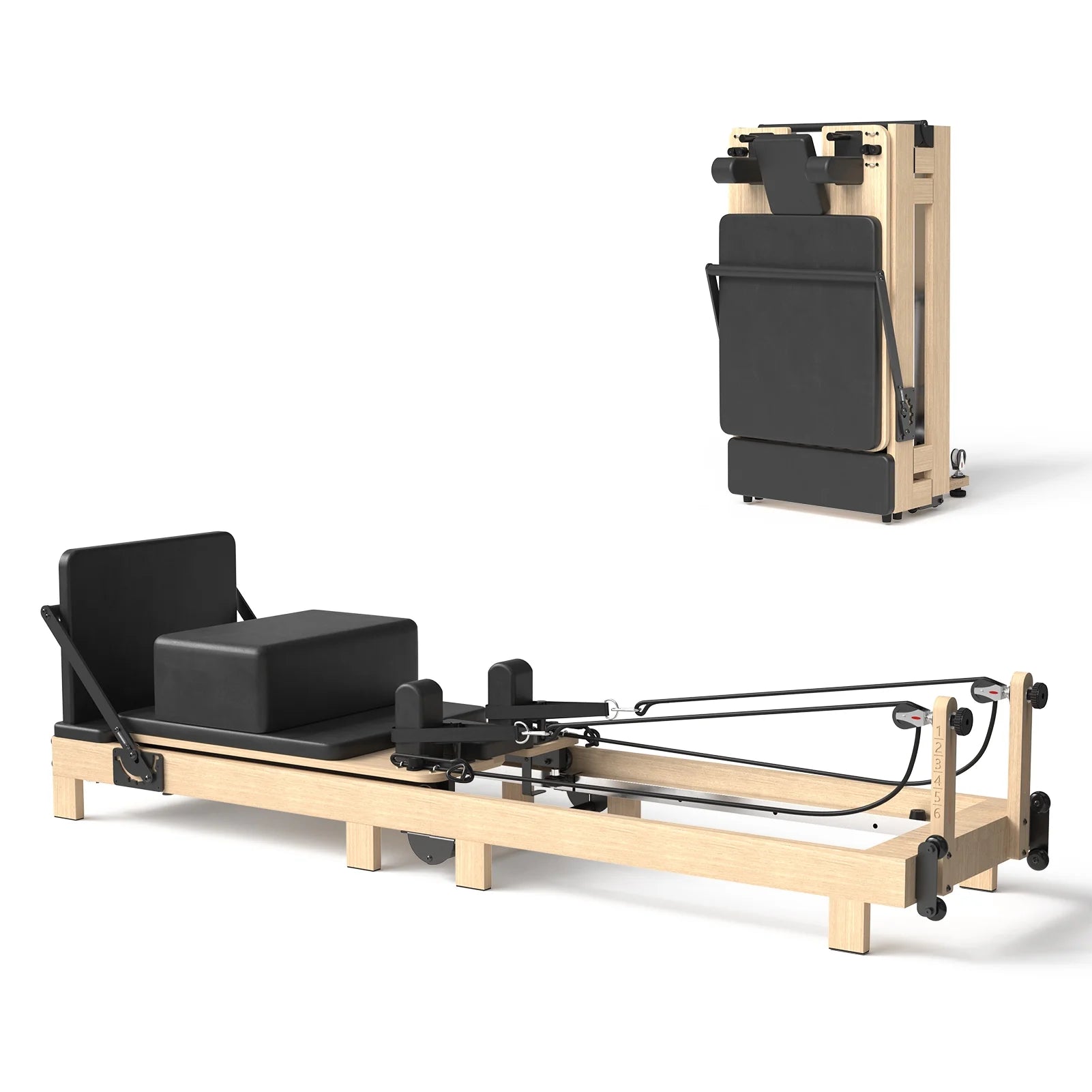 Syedee Pilates Reformer Machine, Wood Pilates Machine Bed Yoga Exercis ...